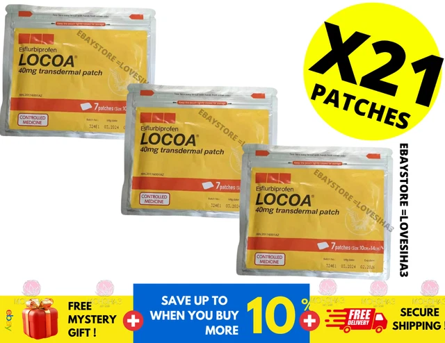 3 PACKS / 21 Patch LOCOA Transdermal Esflurbiprofen Joint Pain Relief ...