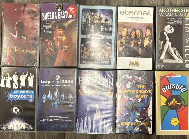 10 POP CHART 80’s 90’s VHS Music Video Cassette Tapes Take That Boyzone ...