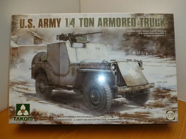 TAKOM 2131 US Army 1/4 Ton Armored Truck 1/35 Scale Plastic Kit £32.00 ...