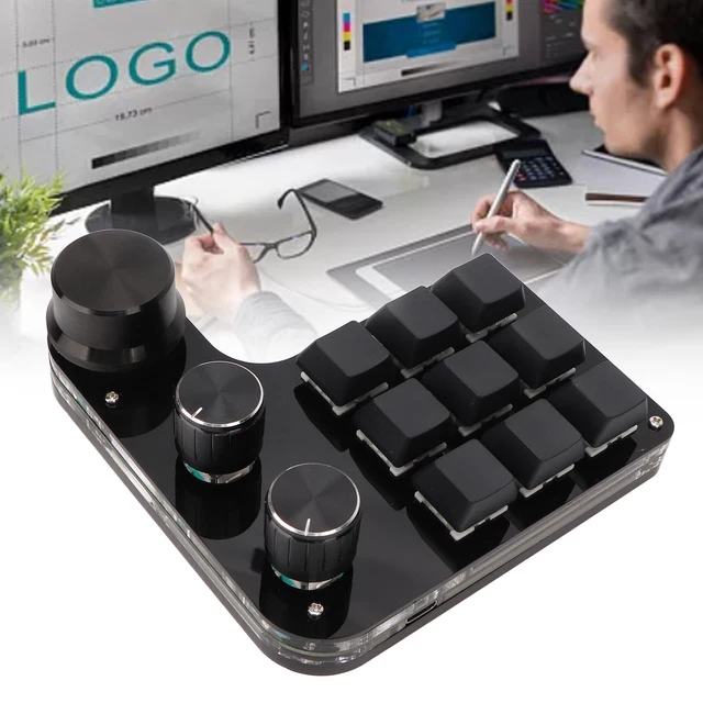 Mini Keypad 9 Keys 3 Knobs Rgb Backlit Blue Switch Programmable Keypad For G Ttu Eur 45 20