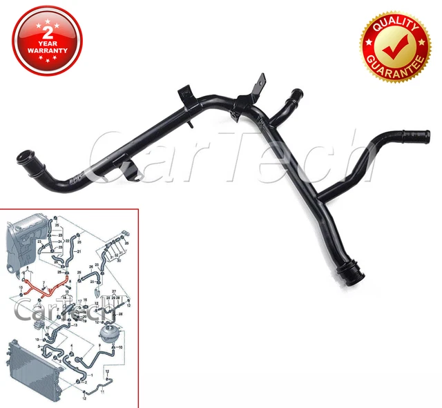 METAL COOLANT PIPE For Vw T5 Transporter T5 1.9 Tdi Axb Axc Brr Brs ...