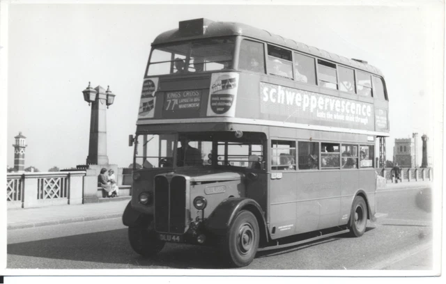 B&W PHOTO 14X9CM LONDON TRANSPORT AEC REGENT BUS STL 1950-54 [REF.113 ...
