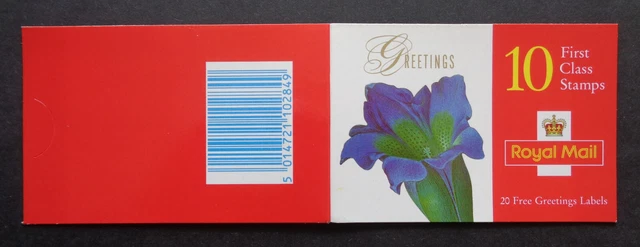 KX9B REVISED WORDING GB Greetings Barcode Booklet PLAIN MNH Face FV £17 ...