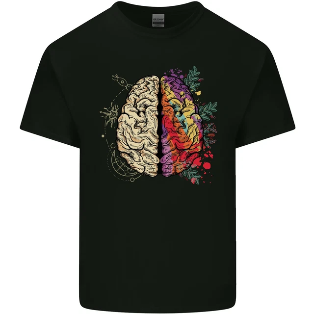 SCIENCE VS ARTISTIC Brain Art IQ Physics Mens Cotton T-Shirt Tee Top £ ...
