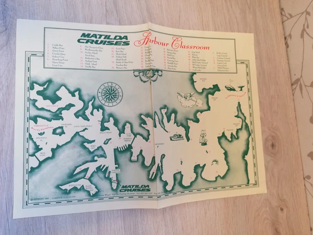 MATILDA CRUISES ARBOUR Classroom tourist map 90's £5.00 - PicClick UK