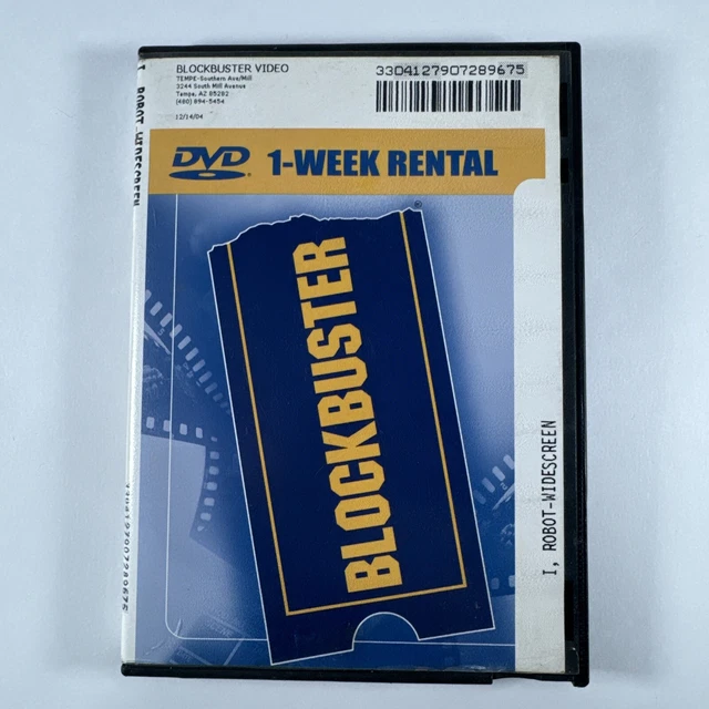 I ROBOT DVD Blockbuster Video Rental Case Will Smith Widescreen 20th ...