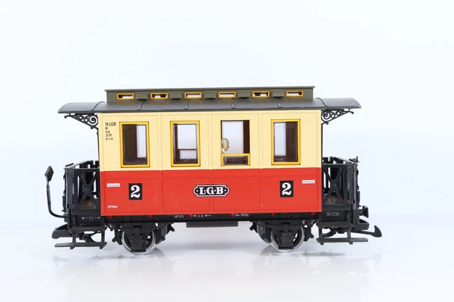 LGB G SCALE LGB Red/Cream 2nd Class Passenger Coach (03) £25.00 ...