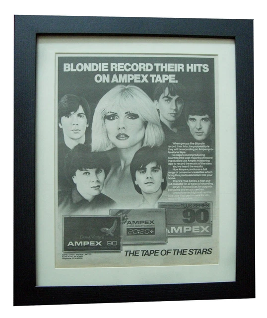 BLONDIE+DEBBIE HARRY+AMPEX+POSTER+AD+RARE ORIGINAL 1980+FRAMED+FAST ...