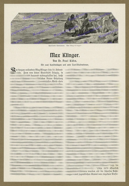 FOTOBERICHT MAX KLINGER Biografie Symbolismus Kunst Bildhauer Maler ...