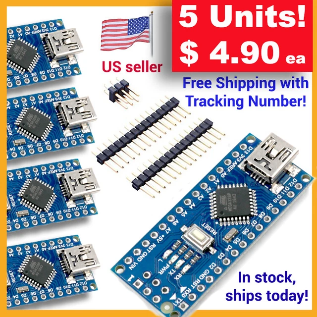 ATMEGA328P CH340 V3 Board Compatible with Arduino Nano and Arduino IDE ...