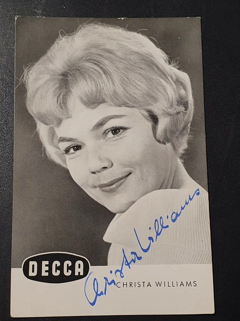 CARTOLINA AUTOGRAFATA ORIGINALE firmata da Christa Williams autografa ...