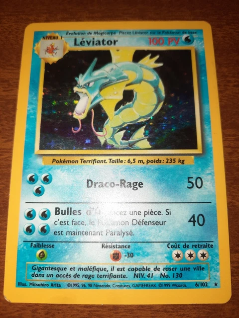CARTE POKÉMON LEVIATOR 6/102 Holo Set De Base Éd2 Wizards FR - Etat ...