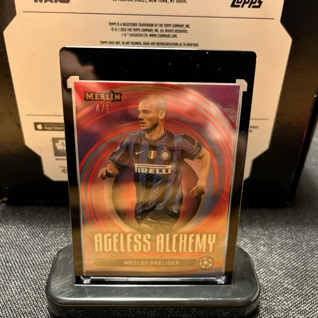 TOPPS MERLIN CHROME 24/25 Inter Milan /5 Red🔥 Wesley Sneijder Agless ...