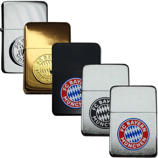 FC BAYERN MÜNCHEN Benzinfeuerzeug Feuerzeug Benzin Logo Lighter Metall ...