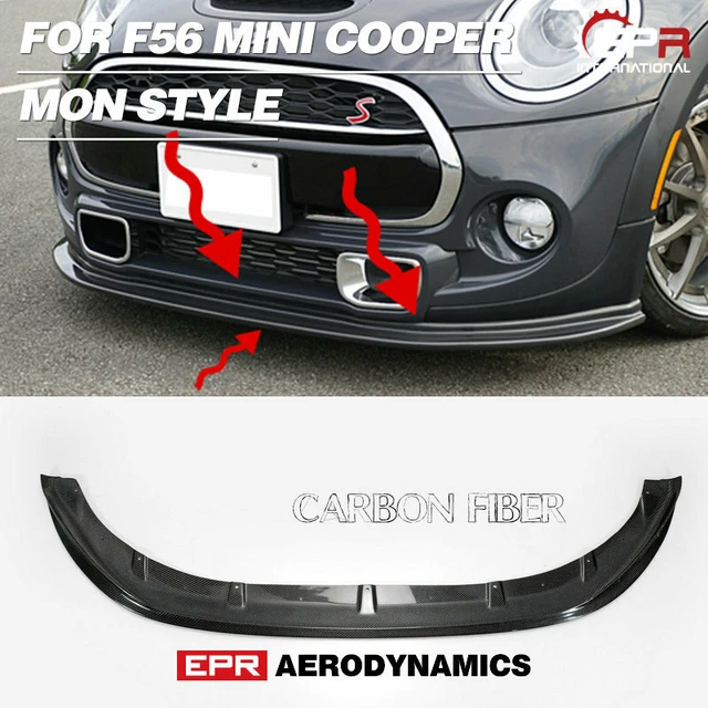 FOR F56 MINI Cooper Mon Style Carbon Fiber Front Bumper Lip Spoiler ...