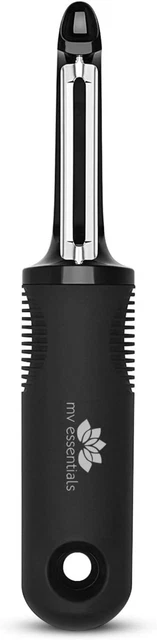 ERGONOMIC POTATO PEELER with Julienne Blades - Non-Slip Grip Black ...
