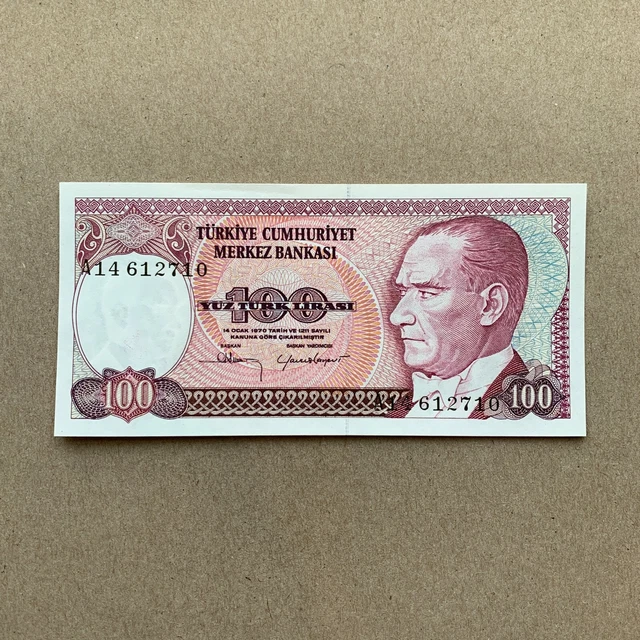 TURKEY 100 LIRA Banknote Turkish Currency Mustafa Kemal Ataturk ...