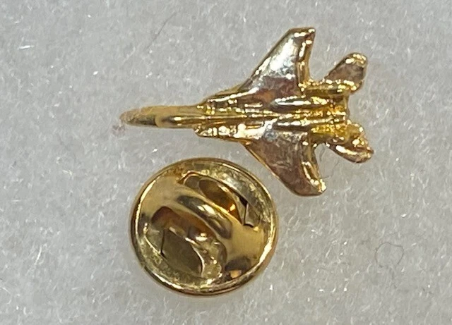GOLD TONE MILITARY Armed Forces Airplane Fighter Jet Aircraft Lapel pin ...