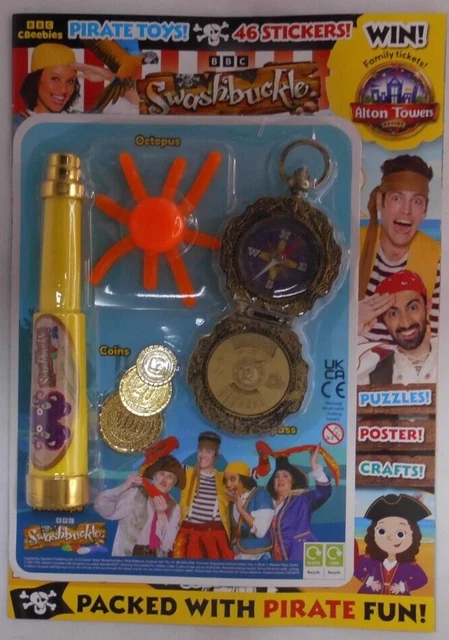 BBC CBEEBIES SWASHBUCKLE magazine #23 2024 Stories, 46 Stickers ...