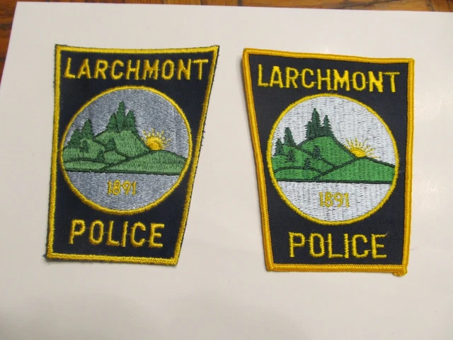 NEW YORK LARCHMONT Police Patch Set Old Cheese Cloth Left Loom $4.00 ...