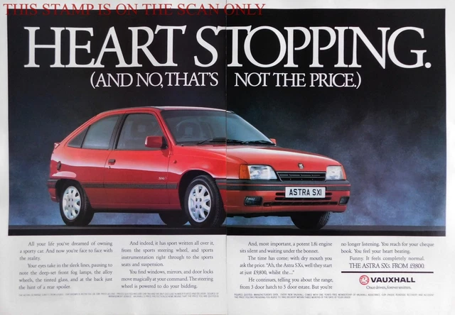 VAUXHALL ASTRA 'SXI' Hatchback Motor Car ADVERT : Original 1990 Print ...