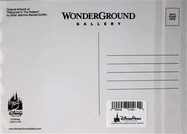 DISNEY WONDERGROUND GALLERY Postcard Rapunzel In The Rafters J. Becket ...