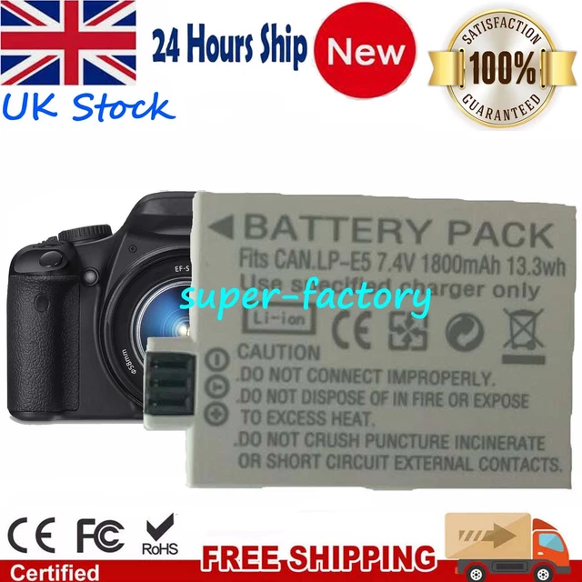 LP-E5 BATTERY FOR Canon EOS 450D 500D 1000D Kiss F X2 X3 Rebel XS XSi ...