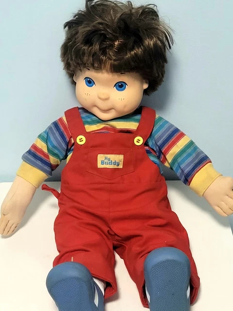 MY BUDDY DOLL Vintage 1985 Hasbro Original Outfit Blue Shoes Brown Hair ...
