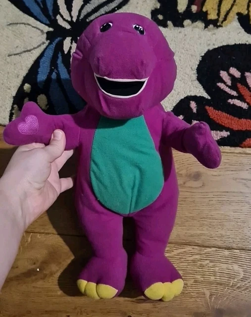 VINTAGE 1996 PLAY Along Barney The Dinosaur Talking 14" Plush Playskool ...