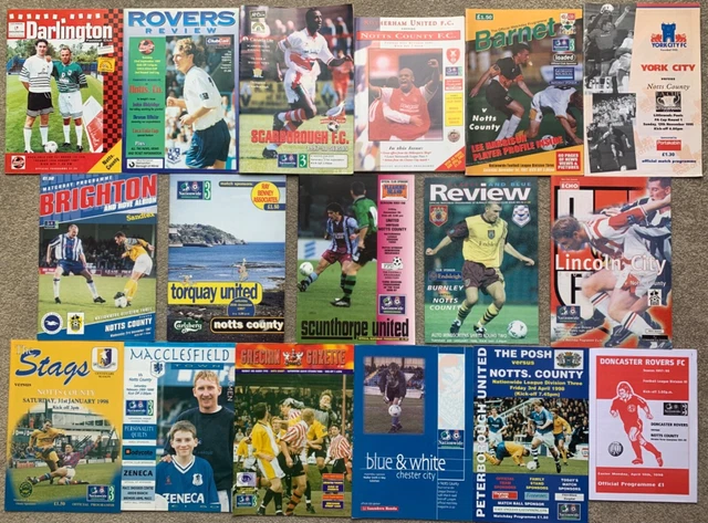 NOTTS COUNTY FC 1997 1998 AWAY FOOTBALL PROGRAMME COLLECTION ...