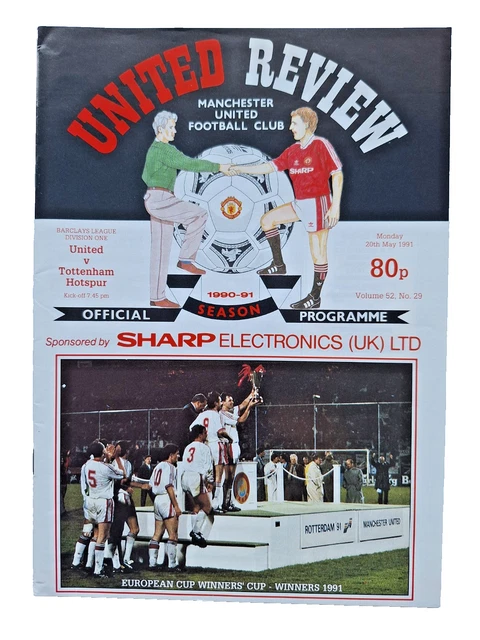 MANCHESTER UNITED V Tottenham Hotspur - Season 1990/91 - Football ...