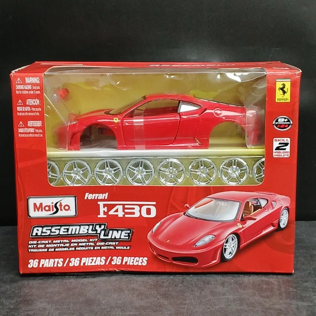 MAISTO ASSEMBLY LINE Ferrari F430 Model Kit Diecast 36 Parts Unused ...