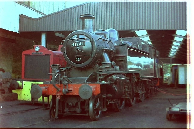35MM RAILWAY COLOUR Negative Ivatt 41241 at Haworth £1.95 - PicClick UK