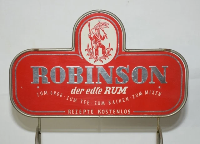 ALTER VERKAUFSSTÄNDER ROBINSON RUM mit Blechschild Kaufladen Bar Theke ...