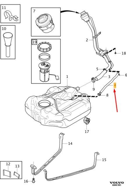 VOLVO V40 FUEL Ventilation Hose 31336435 NEW GENUINE £44.10 - PicClick UK