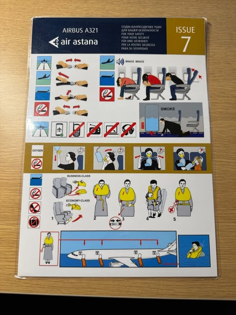AIR ASTANA AIRBUS A321 - Safety Card - Issue 7 EUR 8,90 - PicClick DE
