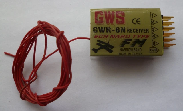 GWS 6 CHANNEL Naro 35mhz FM Micro Rx GWR-6N with Ch74 crystal - glider ...