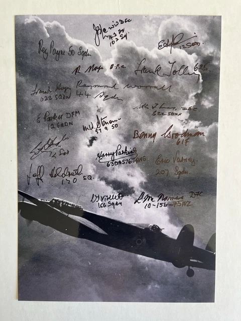 LANCASTER PHOTO SIGNED 17 WW2 RAF Bomber Command Veterans £32.53 ...