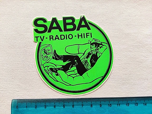 ADESIVO SABA TV RADIO HIFI ANNI 80 80s OLD STICKER ORIGINAL VINTAGE ...