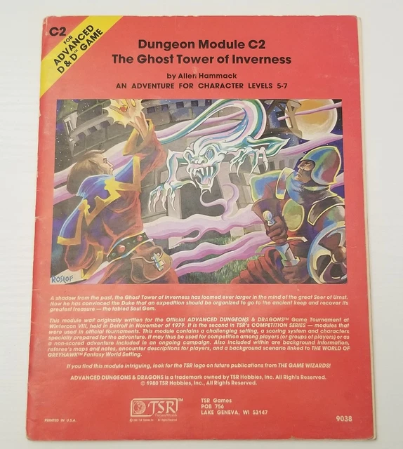 MODULE C2 GHOST Tower of Inverness AD&D Donjons & Dragons Vintage TSR ...