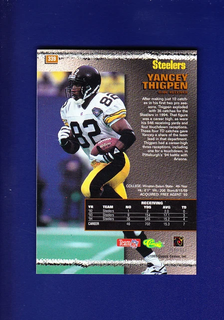 YANCEY THIGPEN RC 1995 Pro Line Classic NFL Football #339 (MINT ...