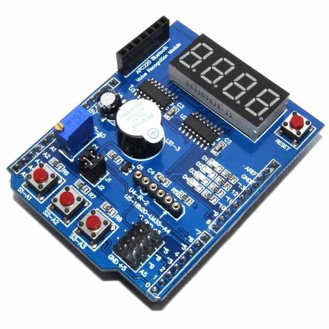 Multi Usages Bouclier Pour Arduino Uno Statut 7 Seg Buzzer Led V2 Flux Workshop Eur 581