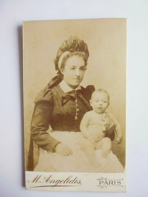 *PHOTO CDV:THE FAMILY: the mother and the child,..photograph Michel ...