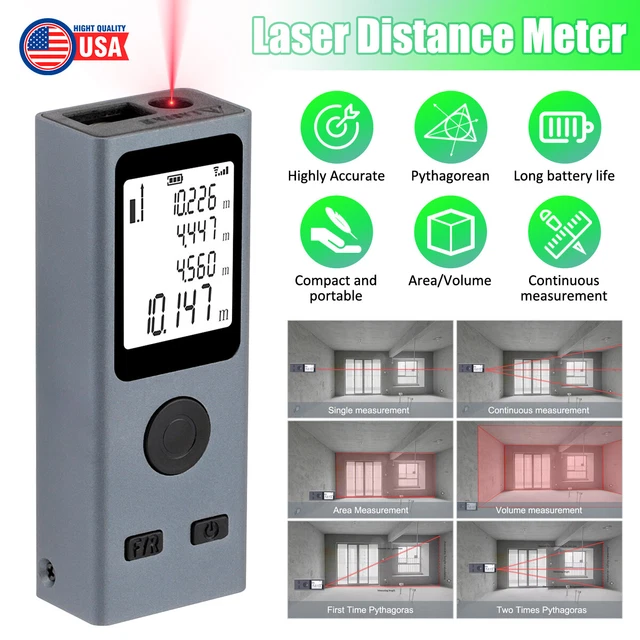 40M ELECTRONIC LASER Rangefinder Protractor Digital Inclinometer Angle ...