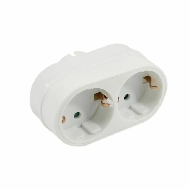 2 FACH DOPPELSTECKER Mehrfachstecker Steckdose Multistecker Adapter ...