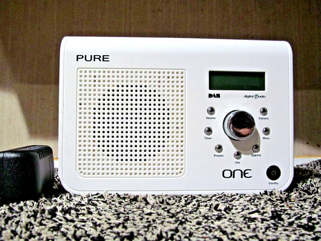 PURE ONE DAB/FM Mains/Battery Portable Radio in White £24.99 - PicClick UK