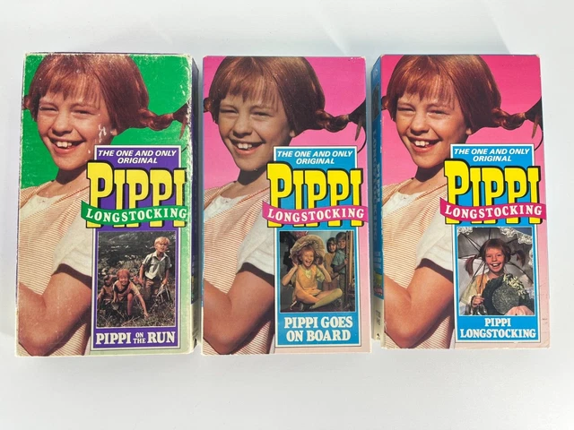 Pippi Longstocking Vhs 3 Lot On The Run Pippi Goes On Board