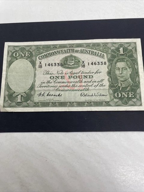 1942 AUSTRALIAN COOMBS/WILSON One Pound Banknote X18 146338 Pre Decimal ...
