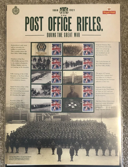GB 2015 THE Post Office Rifles Smiler Sheet Css-027 £18.99 - PicClick UK