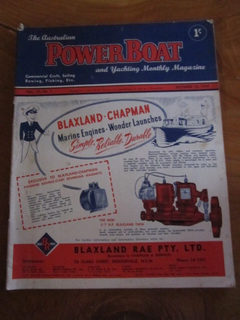 MAGAZINE THE AUSTRALIAN Power Boat And Yachting 1950 Great ***Must See ...